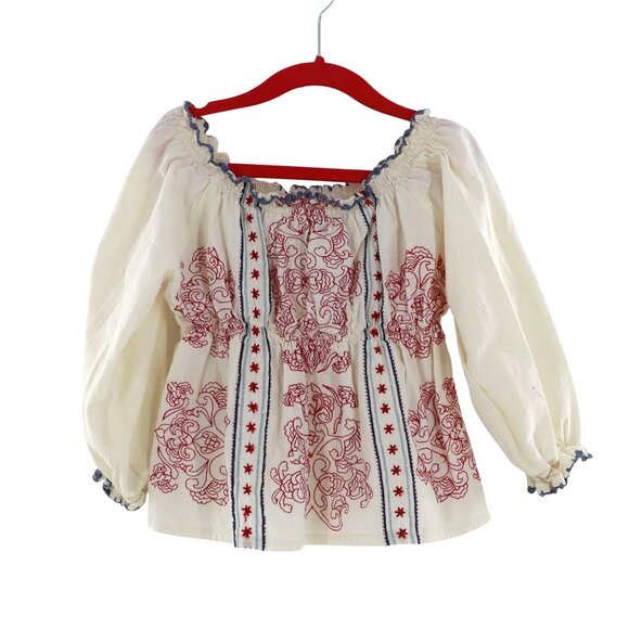 Mimi & Maggie | Shirts & Tops | Mimi Maggie Embroidered Peasant Top ...